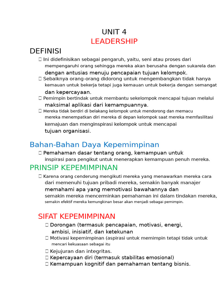 Ppm UNIT 4 Kepemimpinan | PDF