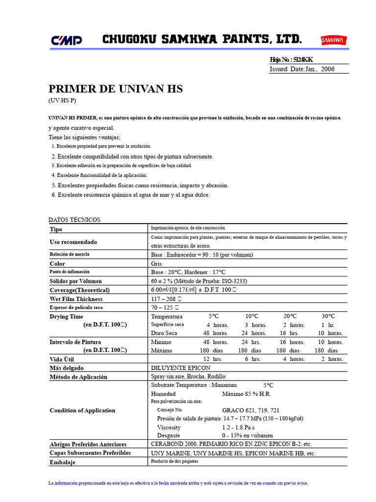 Univan Hs Primer | PDF | Pintar | Materiales