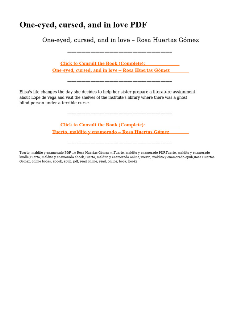 One-Eyed Cursed Love Story PDF | PDF