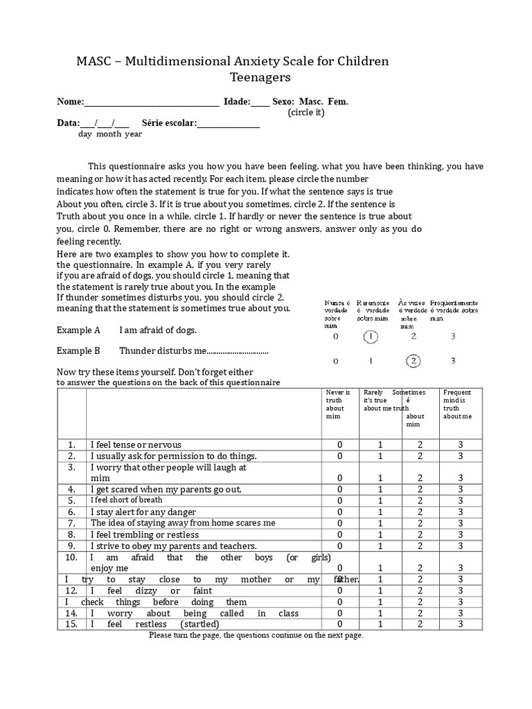 Male Scale 8to19years | PDF