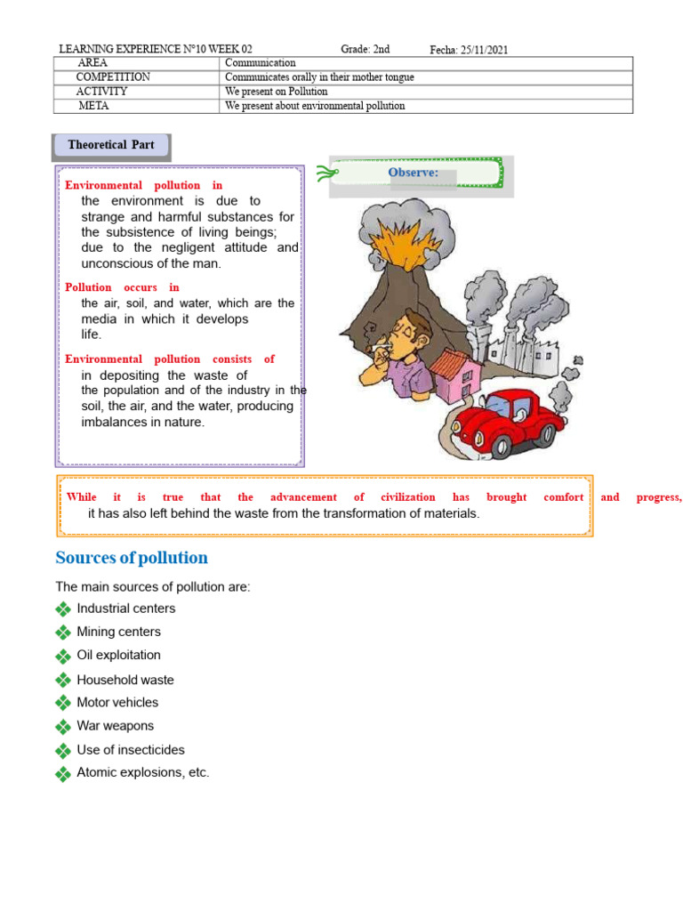 Pollution Awareness for 2nd Graders | PDF | Pollution | Waste