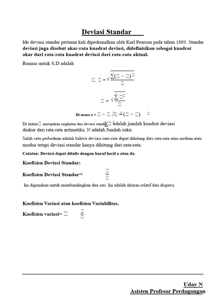 Masalah Deviasi Standar | PDF