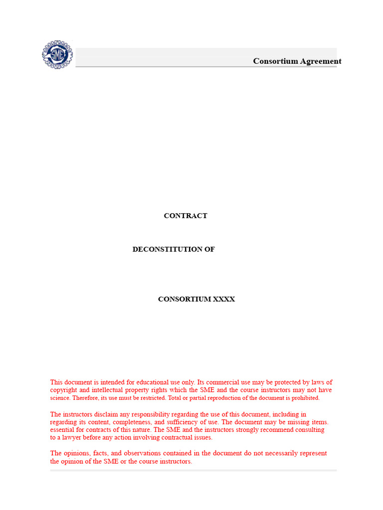 Model - Consortium Agreement | PDF | Arbitration | Consortium
