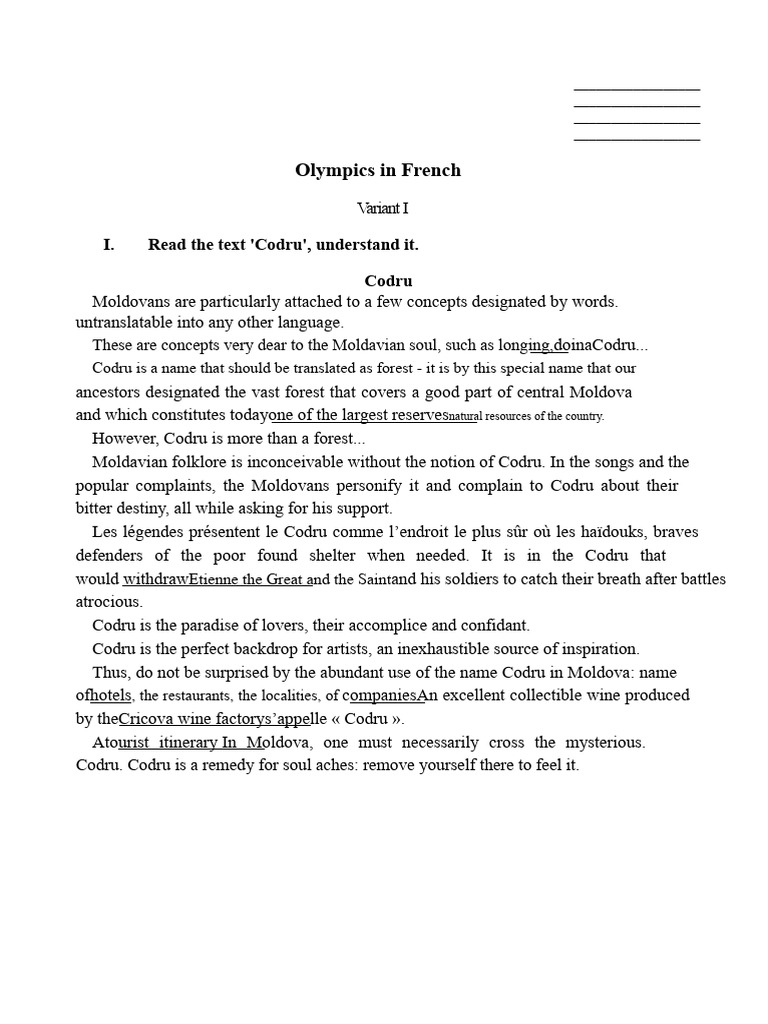 Olympics in French | PDF | Adolescence | Verb