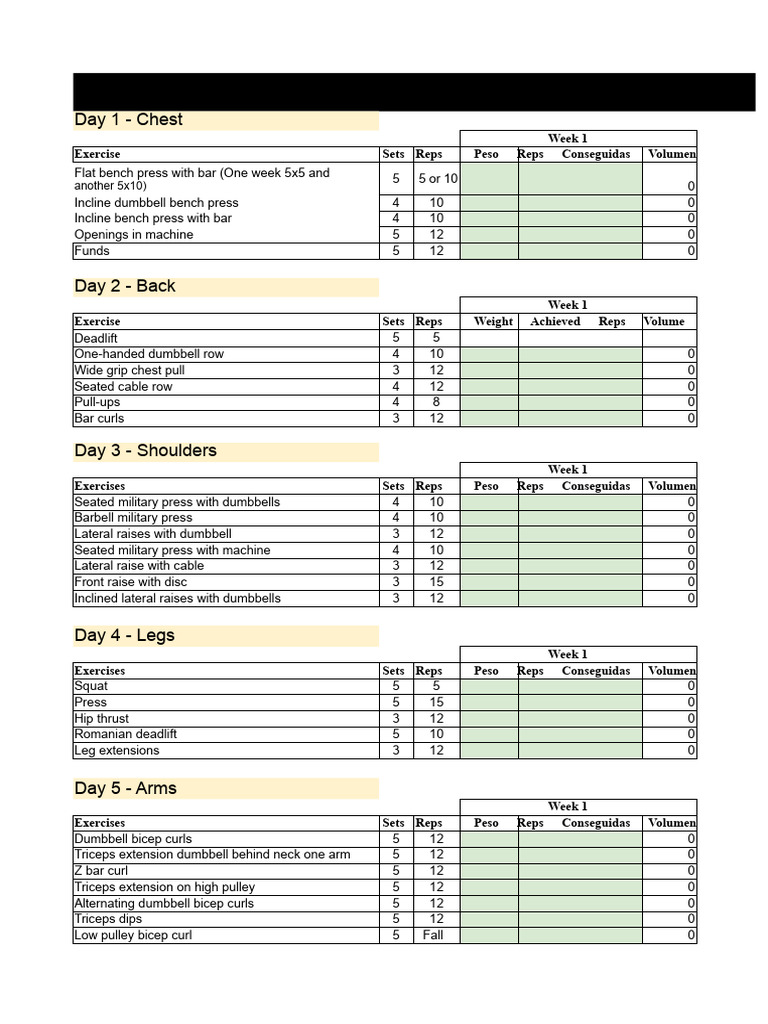 David Laid Hypertrophy Routine | PDF | Strength Training | Weight Training