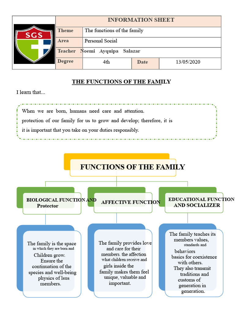 Functions of the Family Explained | PDF