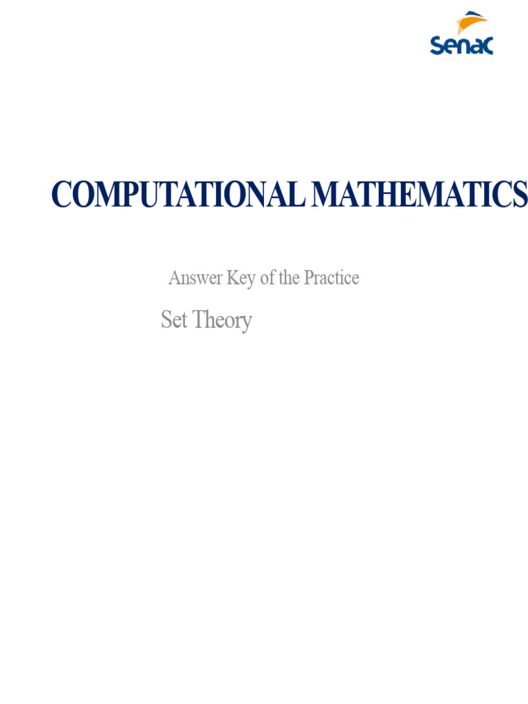 02 - 1 - Answer Key Set Theory | PDF | Intersection (Set Theory) | Mathematical Logic
