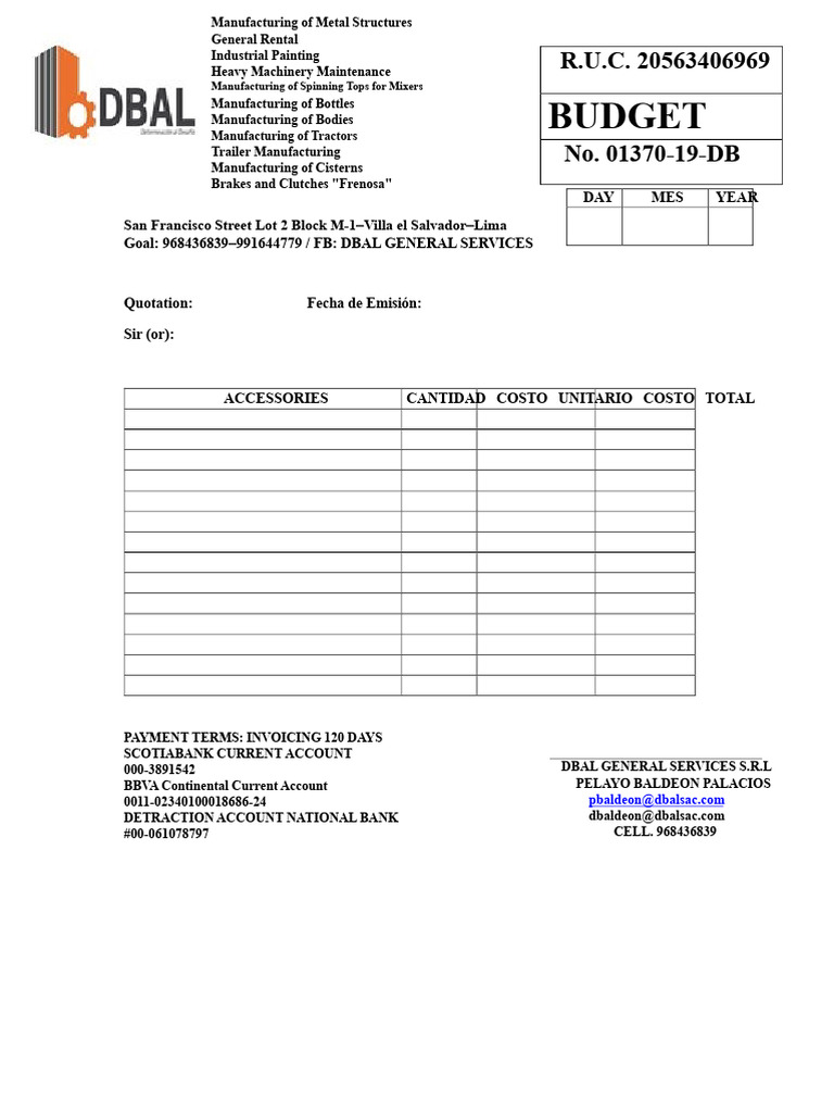 QUOTATION MODEL.docx | PDF