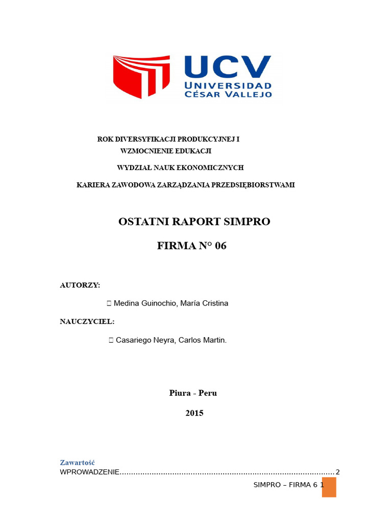 Simpro Raport Końcowy | PDF