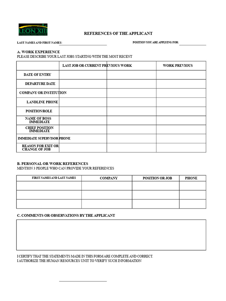 Job Reference Format | PDF