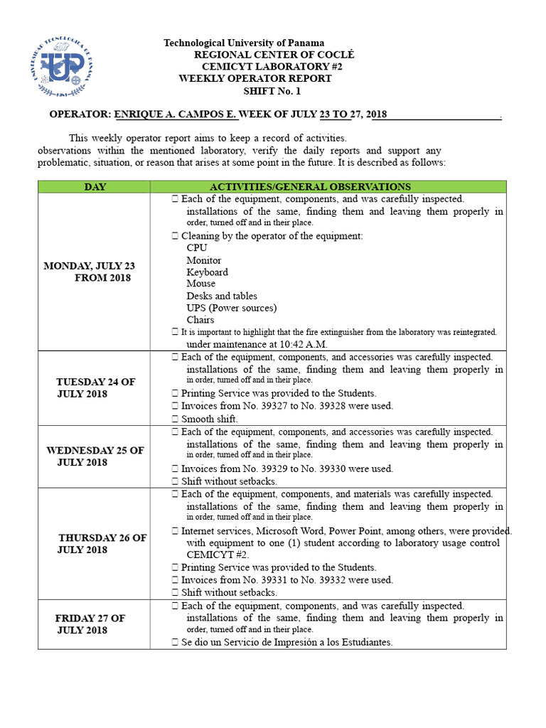 Weekly Report | PDF | Computing | Office Equipment