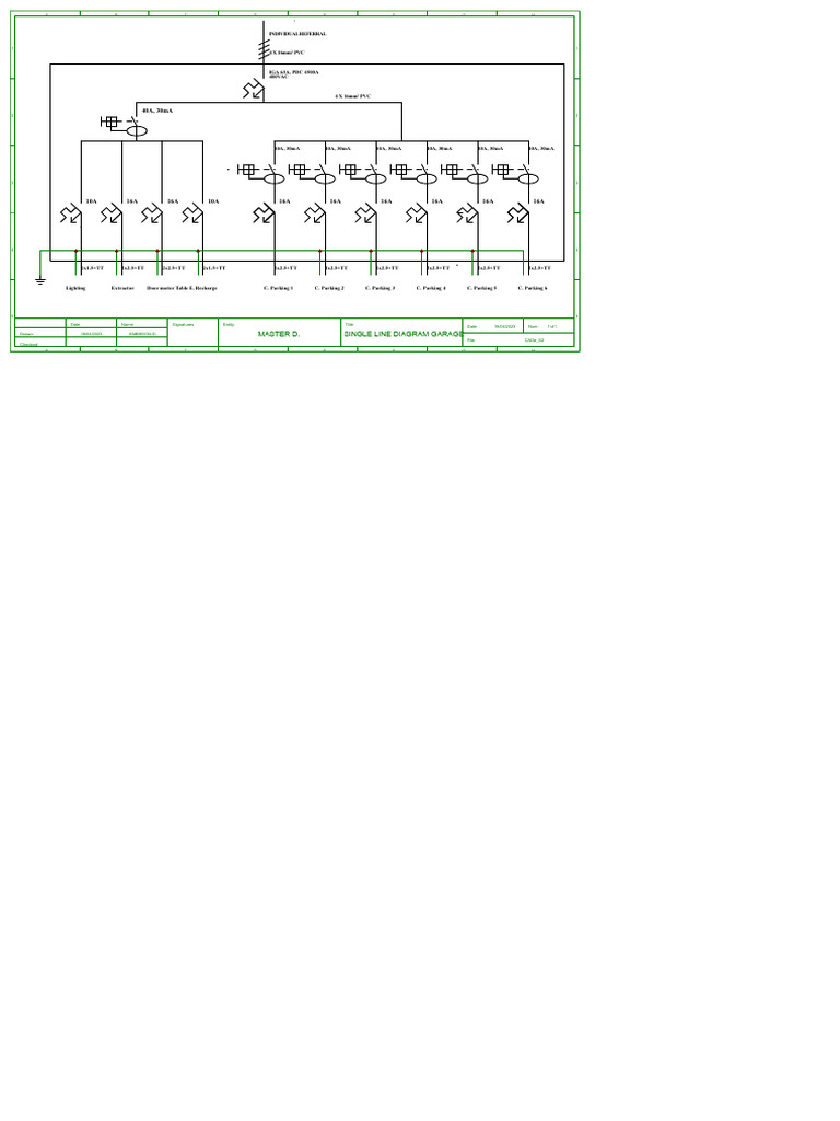Single Line Diagram for Garage Electrical System | PDF | Electricity