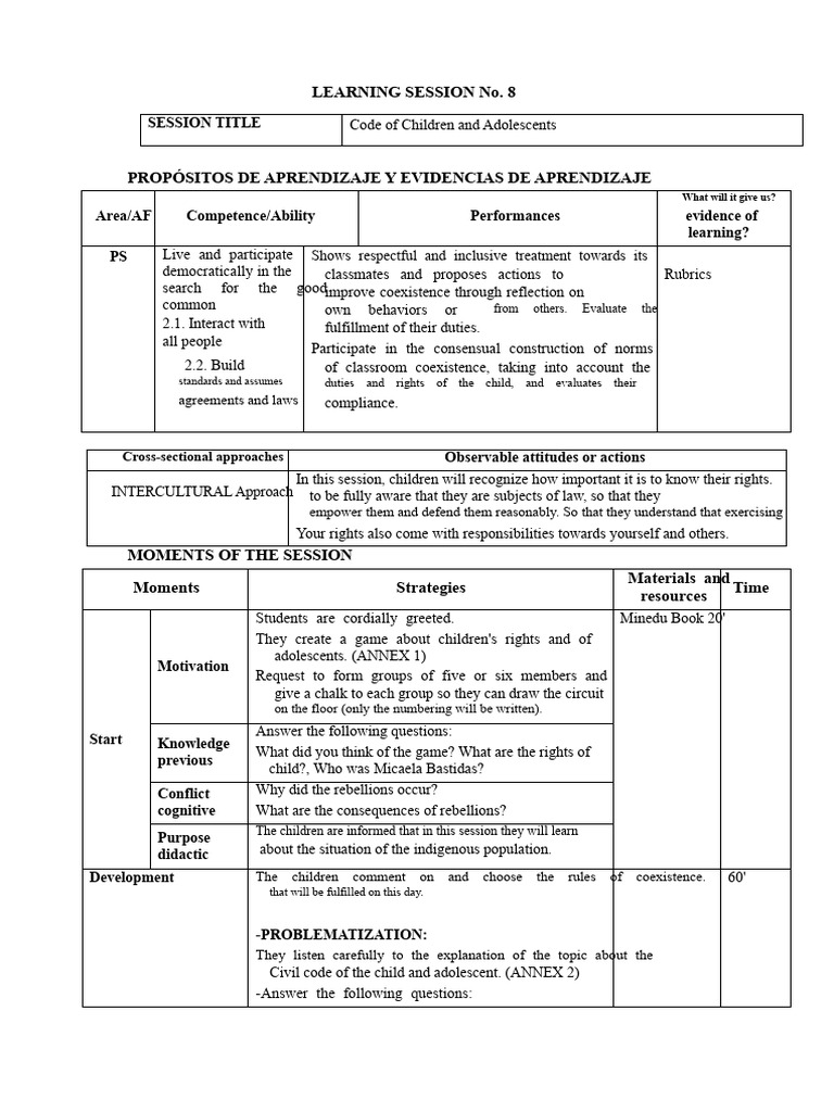 SESSION-PS-No.8-Code of Children and Adolescents | PDF | Adolescence ...