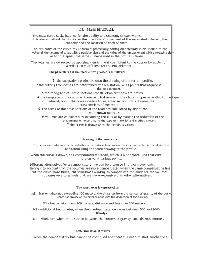 mass diagram | PDF | Area | Road