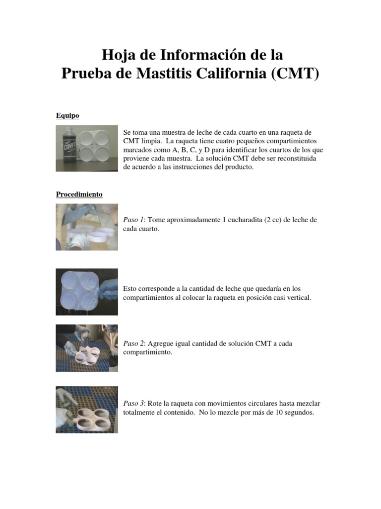 CMT Prueba de Mastitis Sub Clinic A Spanish | Naturaleza | Bienestar