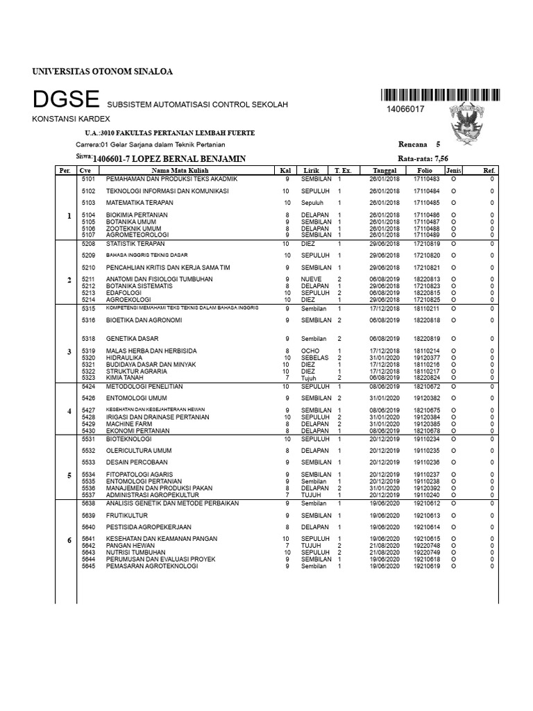 Kardex Konstansi | PDF