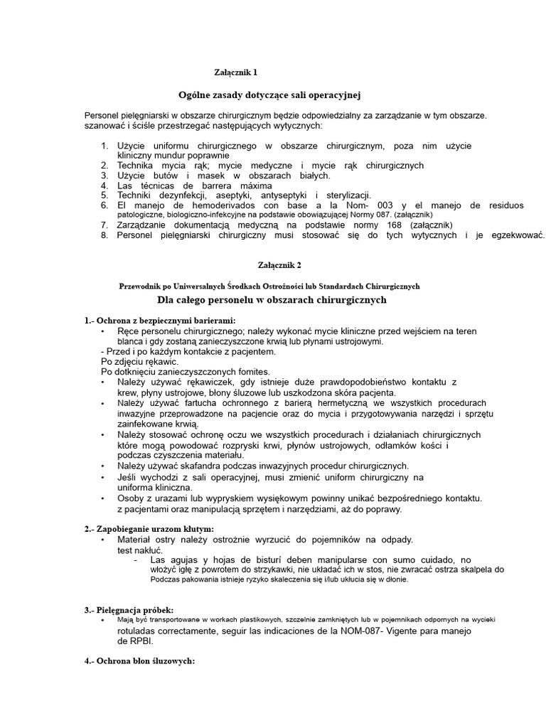 Anexy sali operacyjnej | PDF