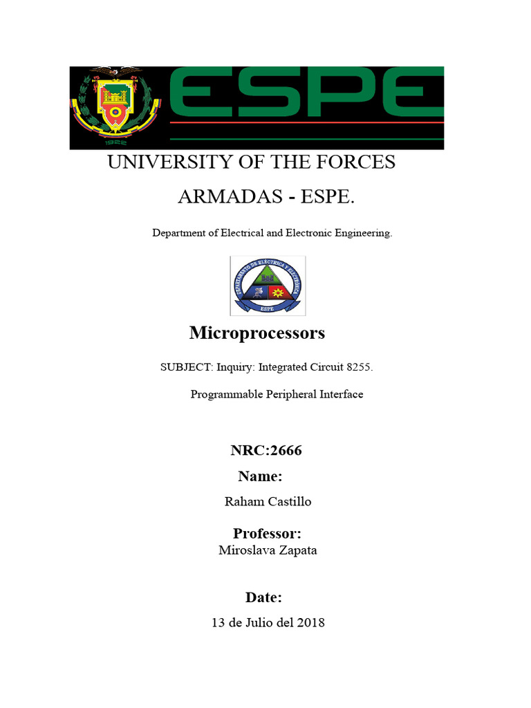 Microprocessor 8255 | PDF | Computer Data | Office Equipment