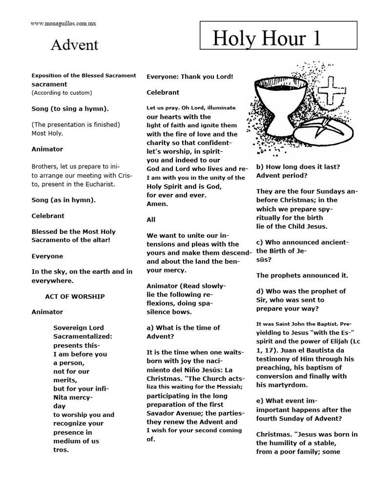 Advent Holy Hour and Vocations Prayer | PDF | Eucharist | Mary, Mother ...