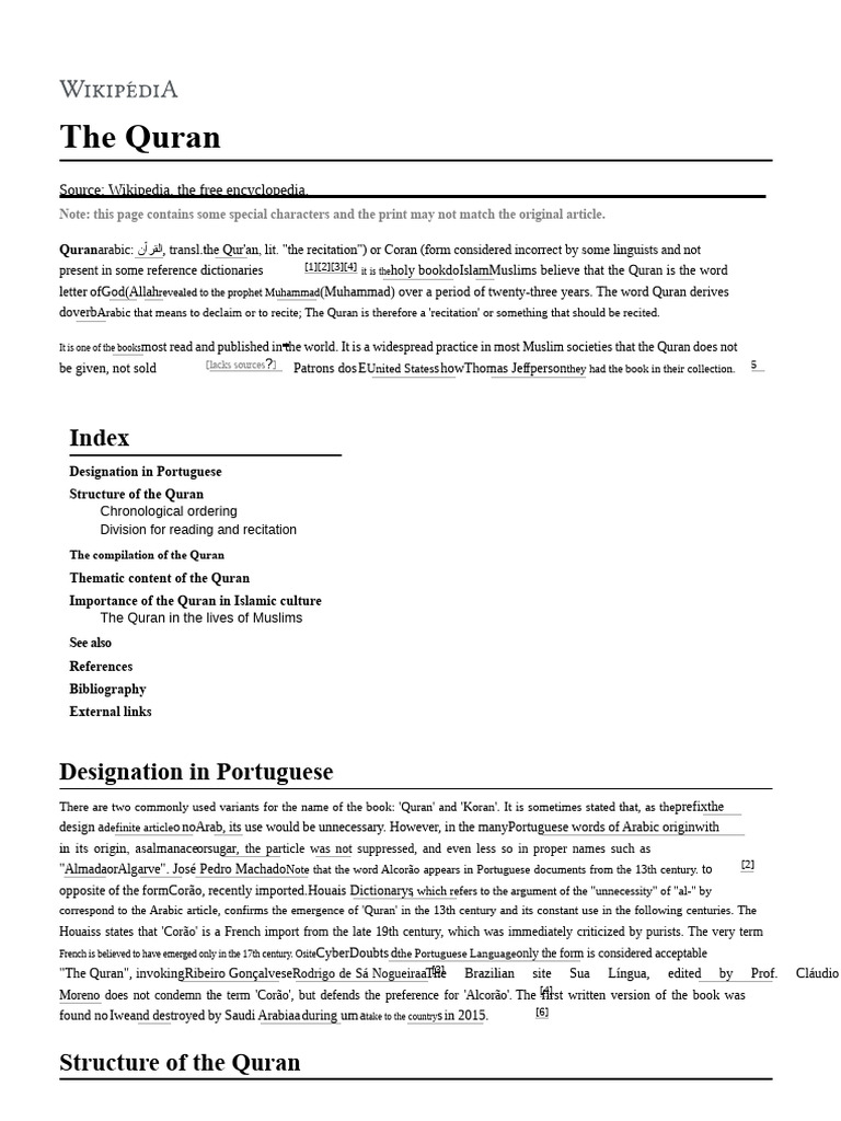 Structure of The Quran | PDF | Quran | Islam