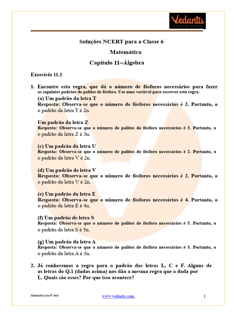 Soluções de Álgebra para 6ª Série | PDF | Círculo | Triângulo