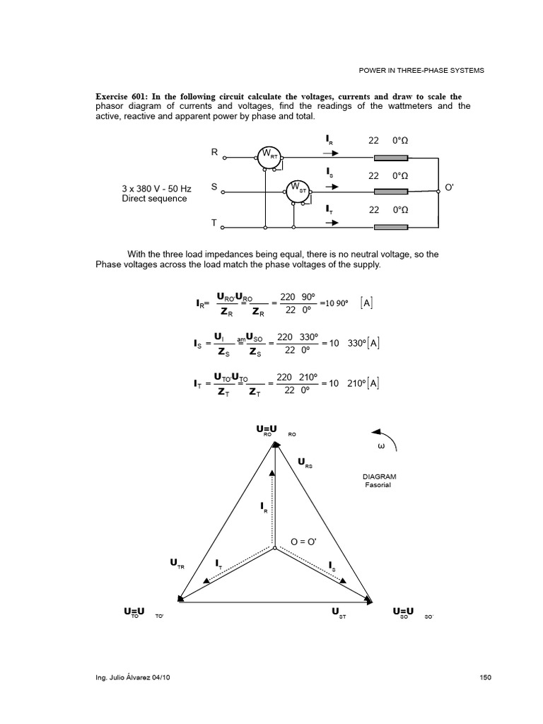 Three-Phase Power Exercises | PDF | Ac Power | Electrical Impedance