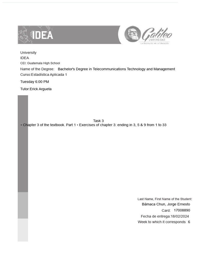 Chapter 3 of the textbook. Part 1 • Exercises from chapter 3 finished ...