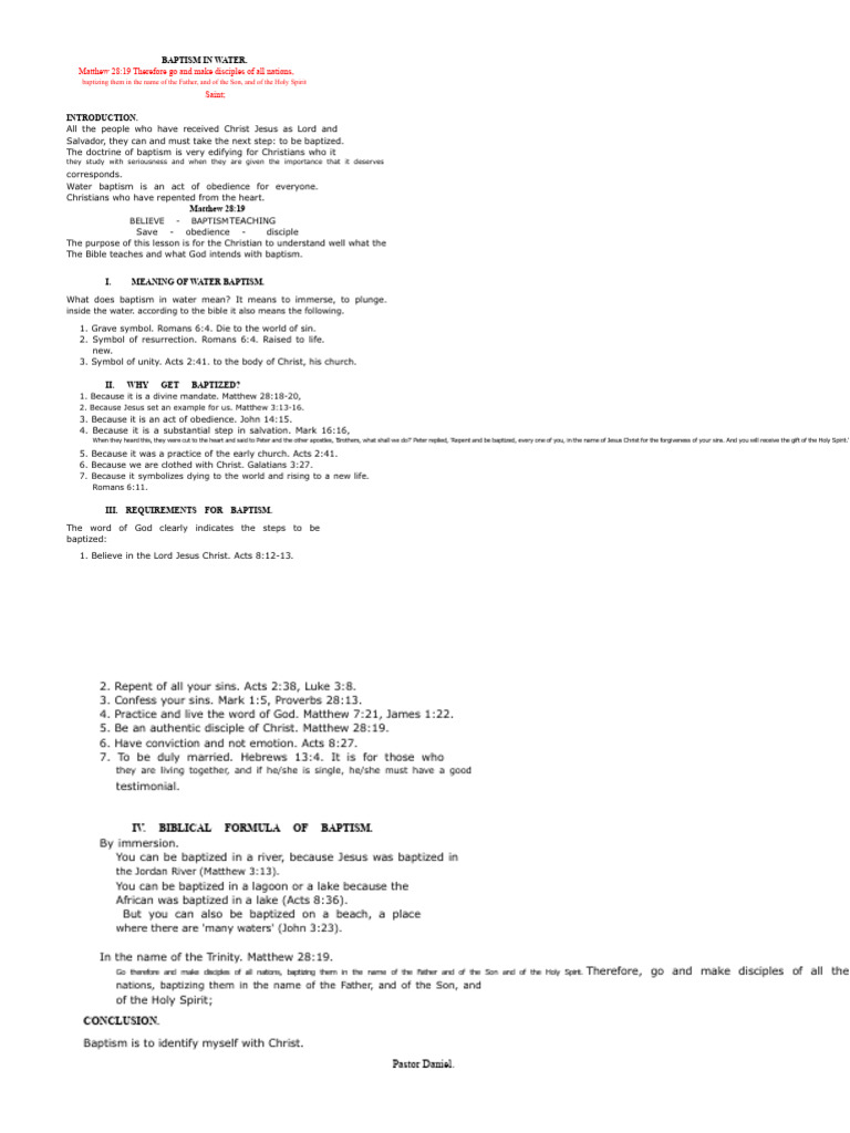 Water Baptism | PDF | Baptism | Acts Of The Apostles