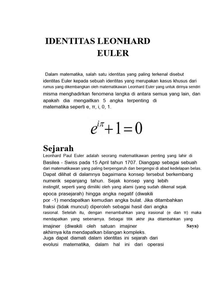 Identitas Euler | PDF
