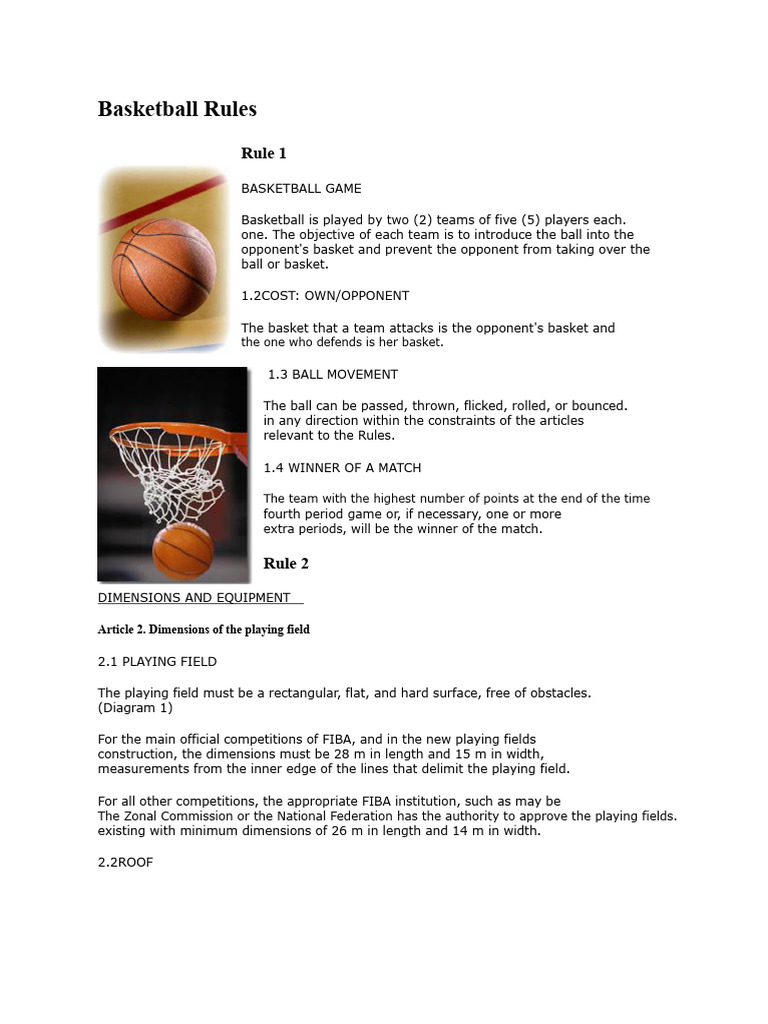Basketball Rules | PDF | Circle | Length