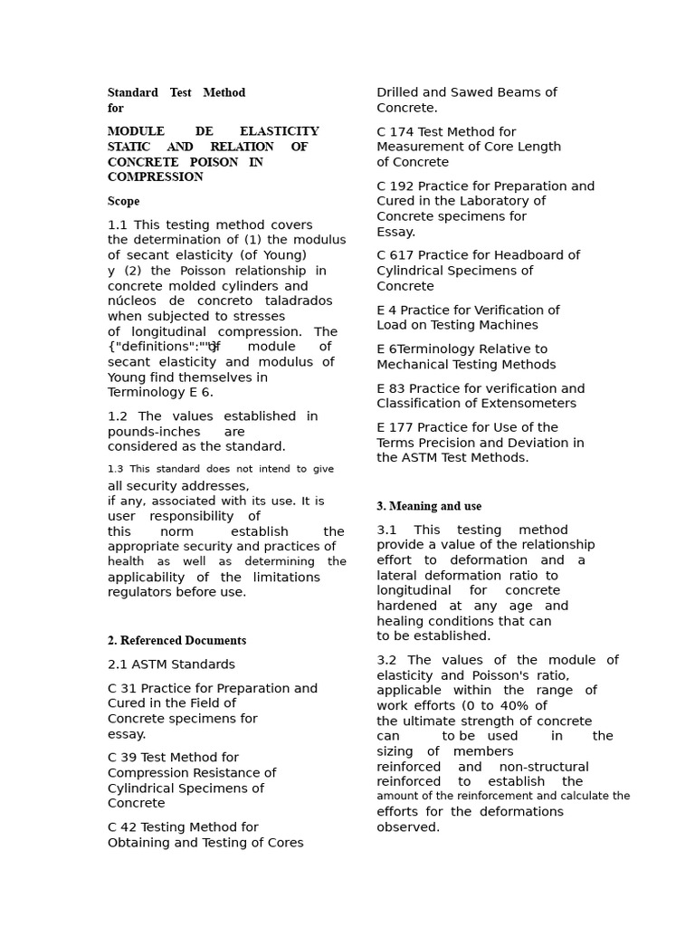 Astm-c469.pdf | PDF | Deformation (Engineering) | Young's Modulus