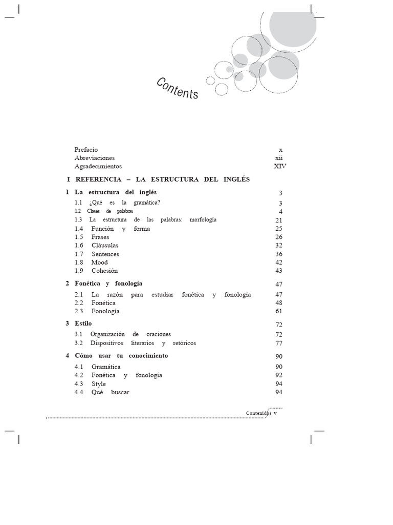 Capítulo 1 La Estructura Del Inglés | PDF | Palabra | Verbo