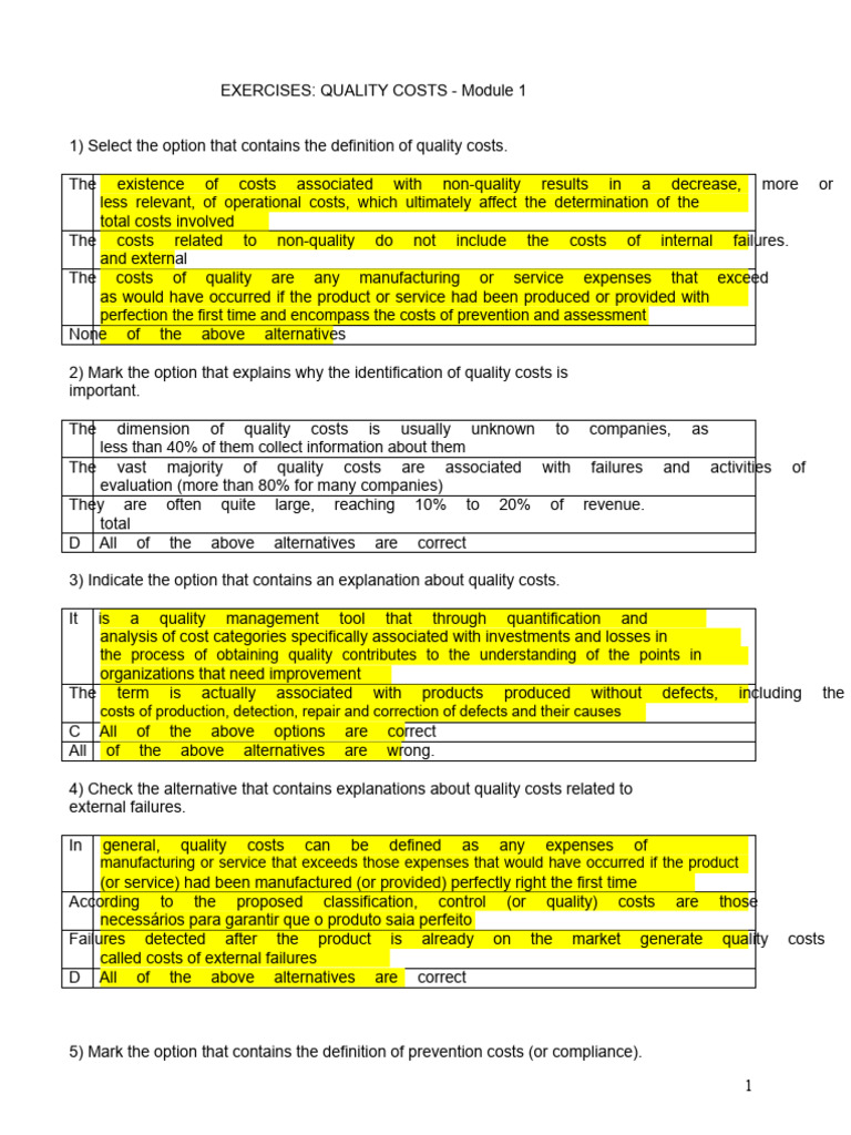 Understanding Quality Costs in Business | PDF | Cost | Evaluation