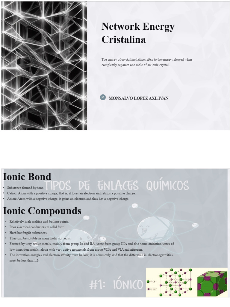 Crystal Network Energy | PDF | Ionic Bonding | Ion