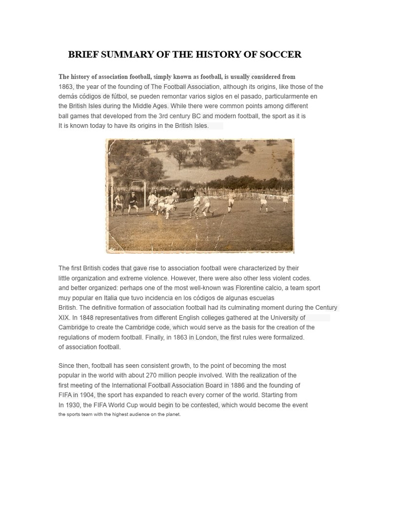 Brief Summary About The History of Football | PDF | Constructivism ...
