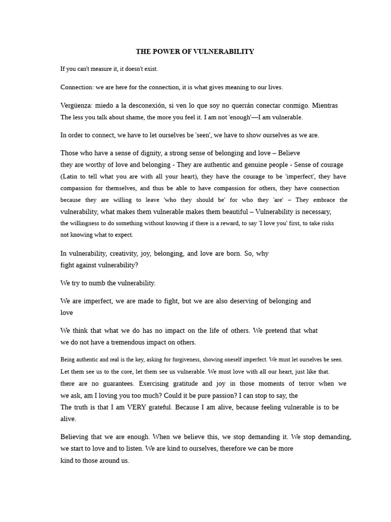 The Power of Vulnerability | PDF