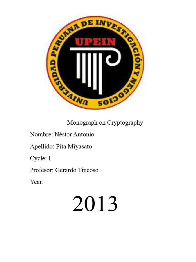 Monograph Cryptography | PDF | Cryptography | Key (Cryptography)