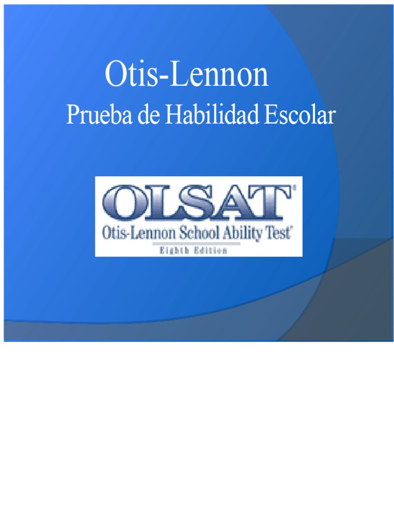 Prueba Olsat | PDF | Razón | Aprendizaje