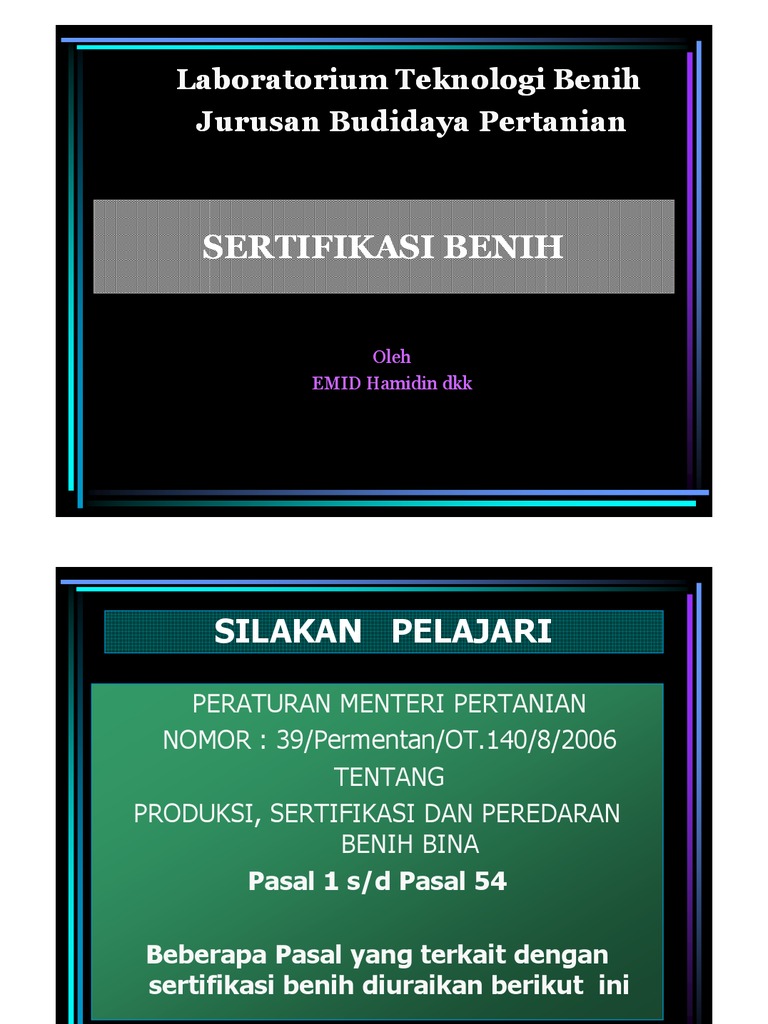 Proses Sertifikasi Benih Bina | PDF