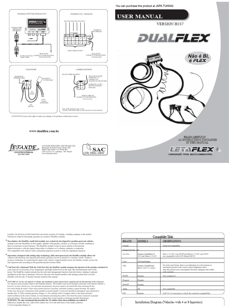 Dual Flex Manual | PDF | Fuel Injection | Gasoline