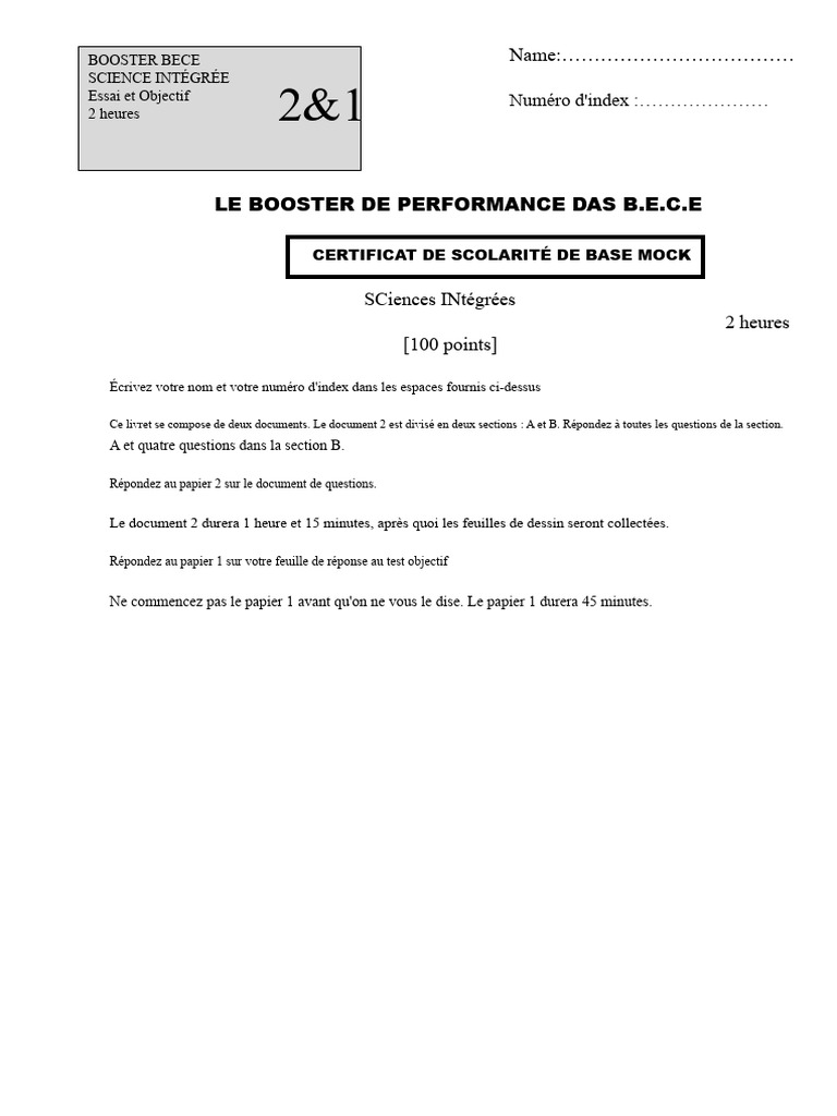 Das Bece 2021 Questions Mock Science Integre PDF | PDF | Sol (pédologie ...