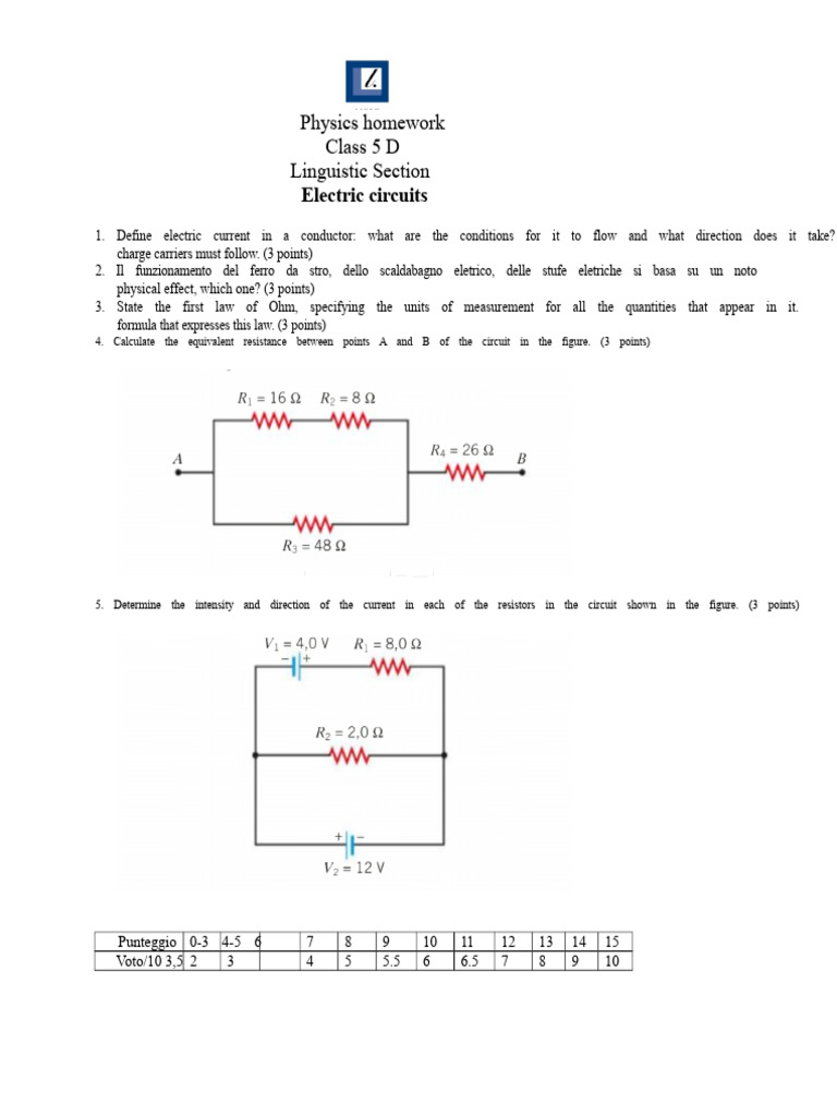 Class 5D Physics: Electric Circuits Guide | PDF