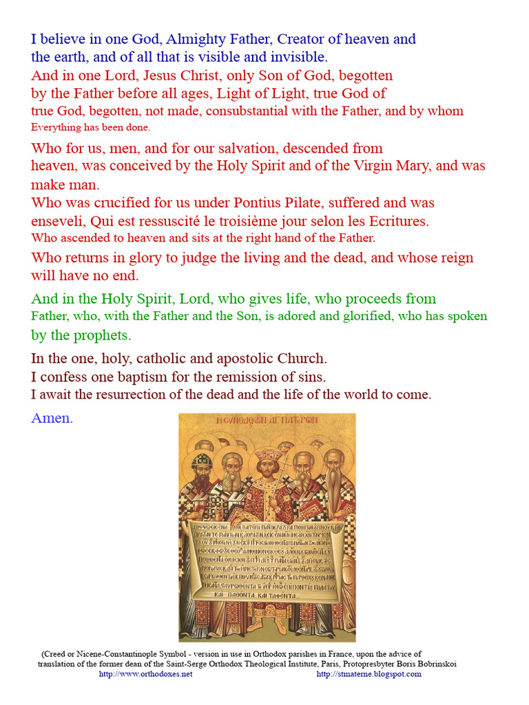 Creed-Nice-Constantinople - Orthodox Church | PDF