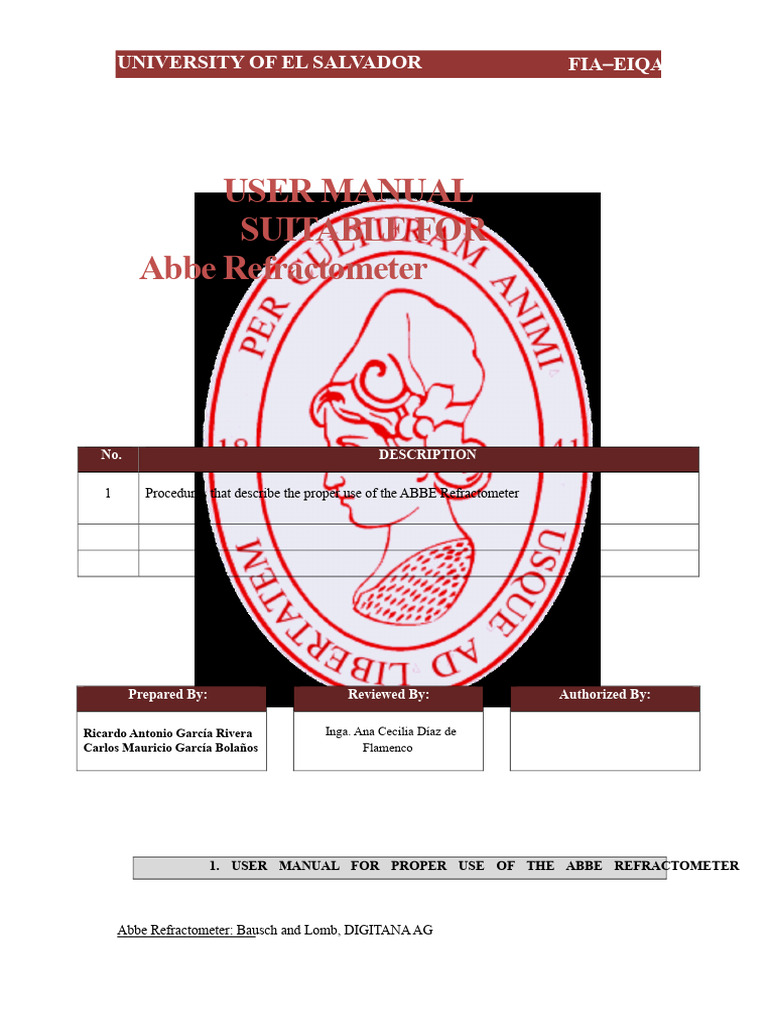 Abbe Refractometer User Manual Guide | PDF | Electromagnetic Spectrum ...