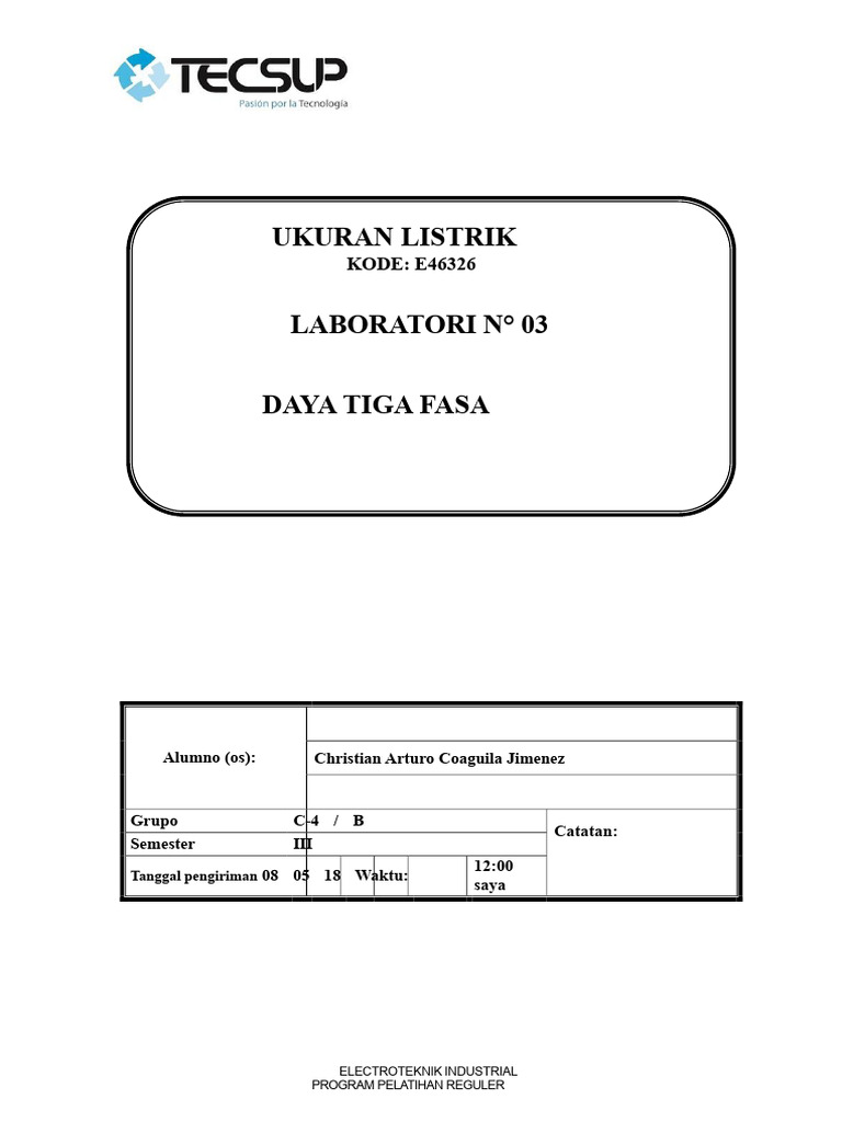 Lab03_Pengukuran daya pada rangkaian tiga fasa.pdf | PDF