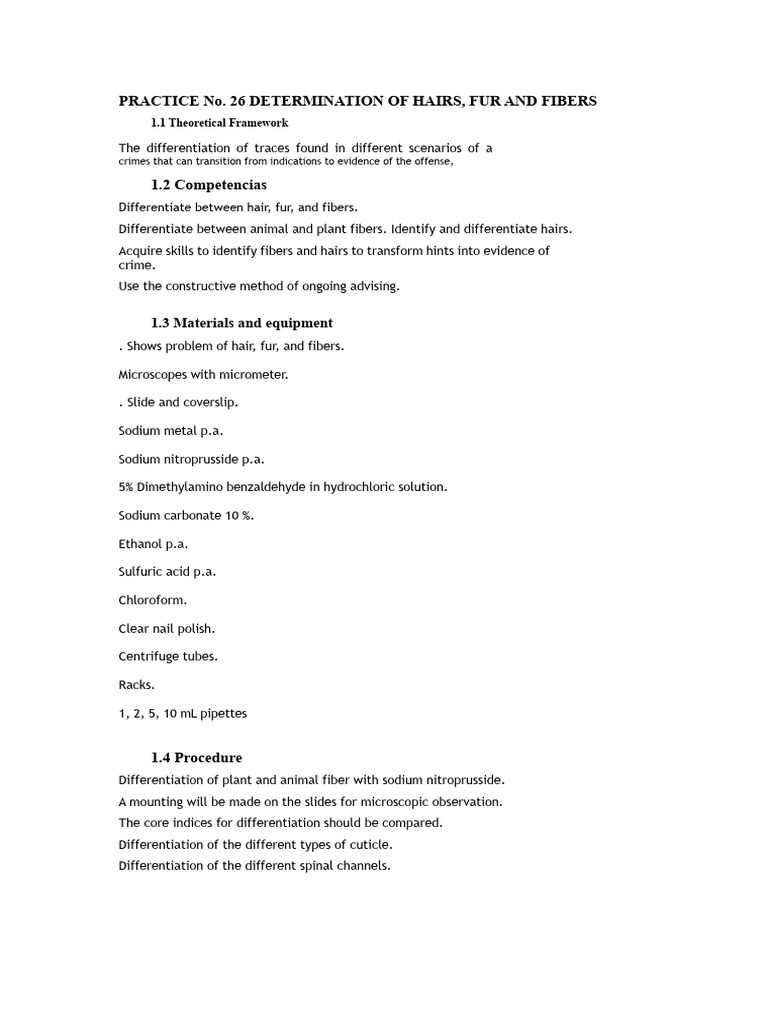 Forensic Analysis of Hair and Fibers | PDF | Hair