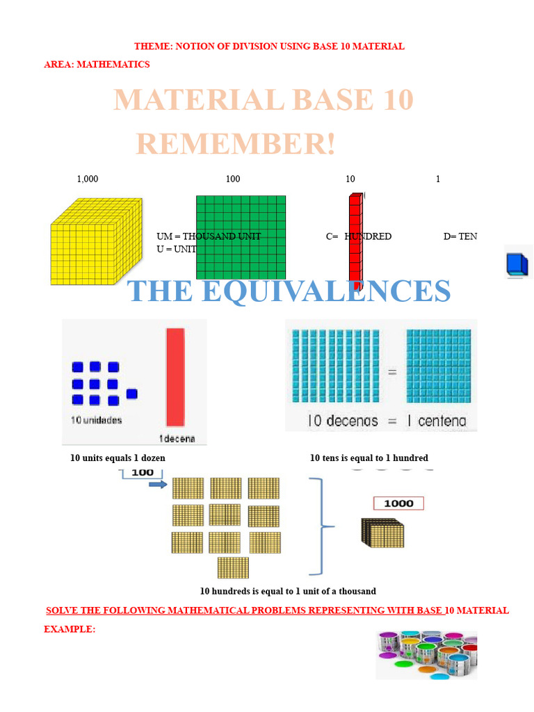 BASE 10 PROBLEMS | PDF