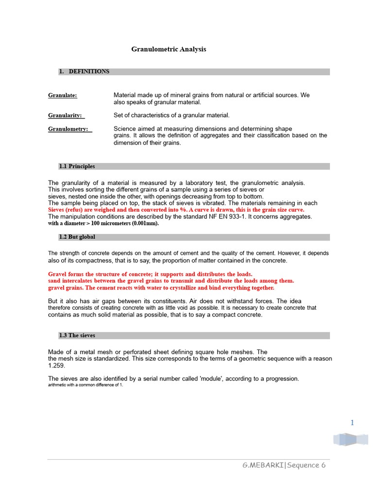 Granulometric Analysis | PDF | Concrete | Gravel