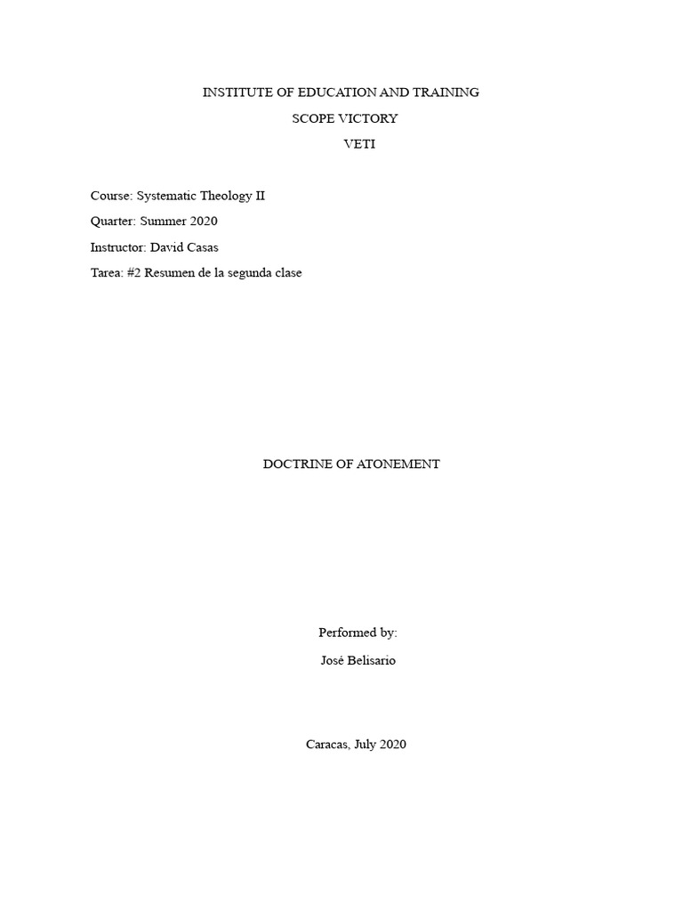 Understanding the Doctrine of Atonement | PDF | Sacrifice | Sin