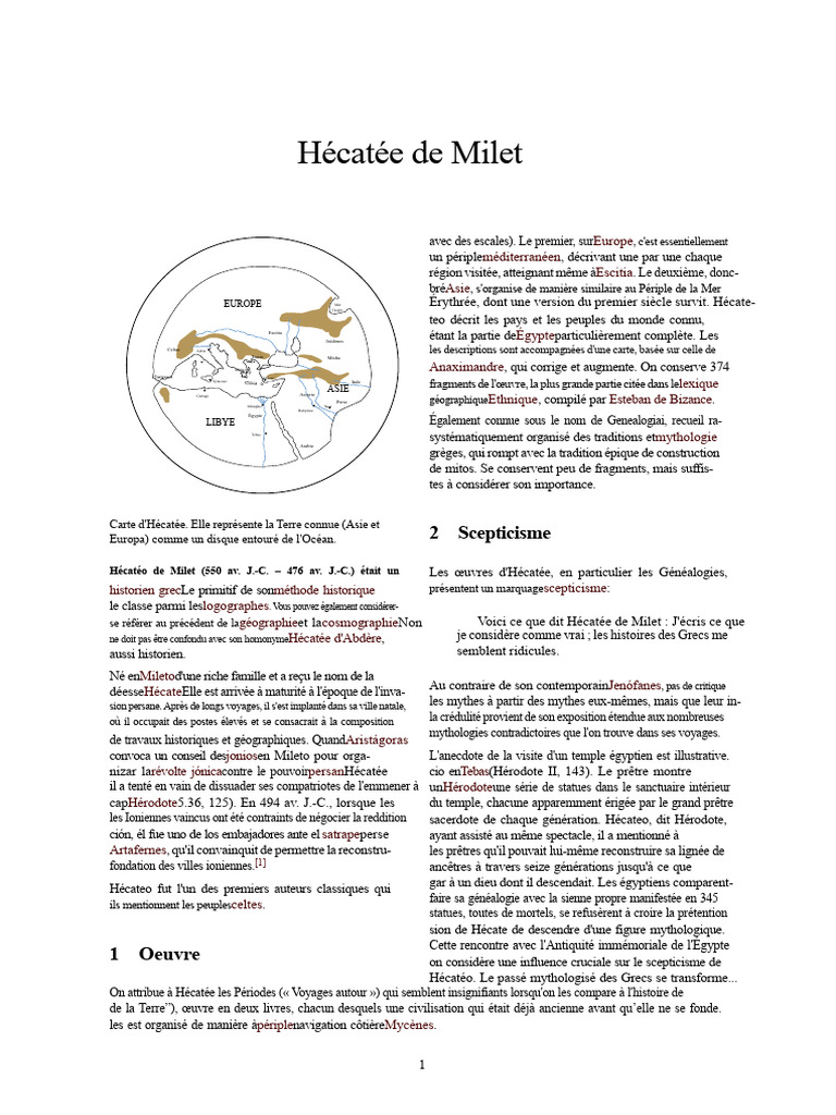 Hécatée de Milet : Pionnier de l'Histoire | PDF | Grèce ancienne ...